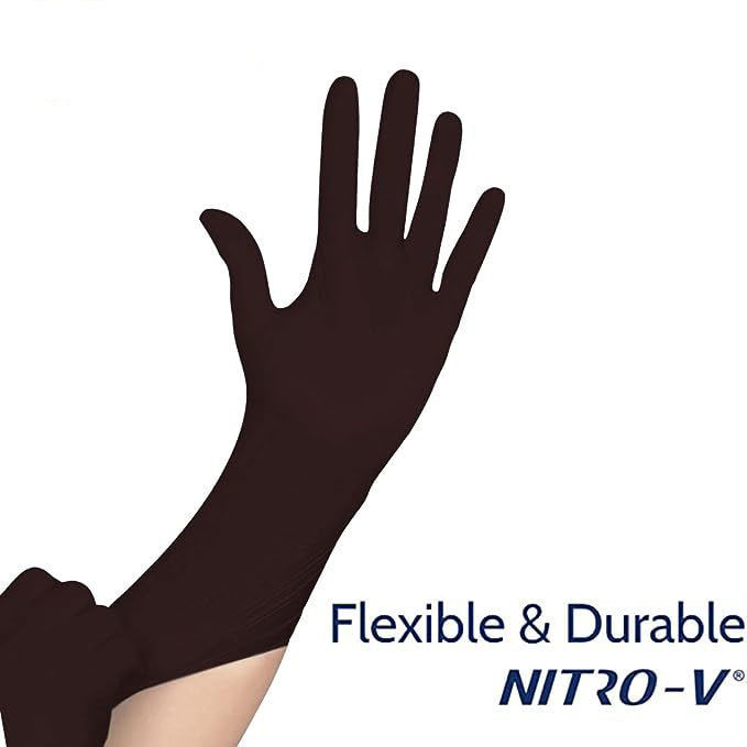 Buy Black Nitro-V Nitrile and Vinyl Disposable Rubber Gloves